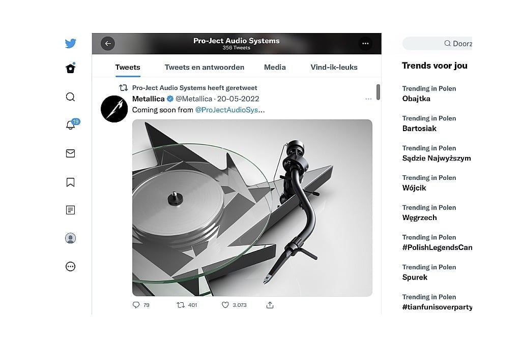 Pro-Ject Metallica platenspeler - Alpha Audio