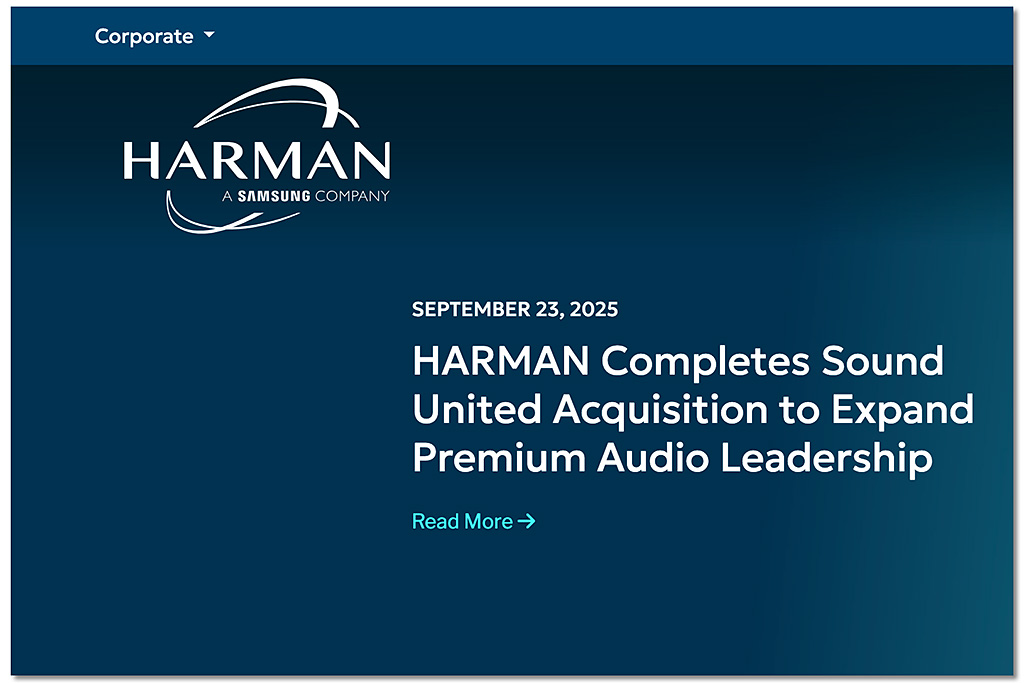 Sound United nu volledig in handen van Harman - Alpha Audio